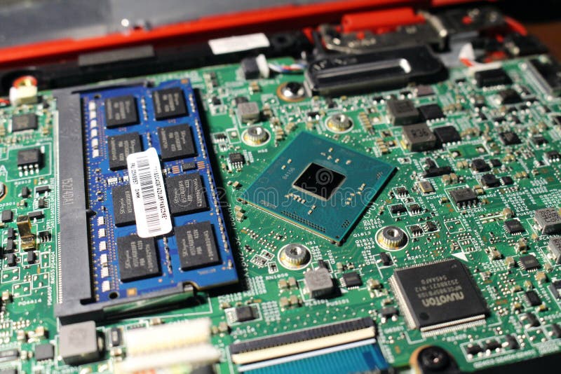 Closeup View at Laptop Motherboard and Components Editorial Image ...