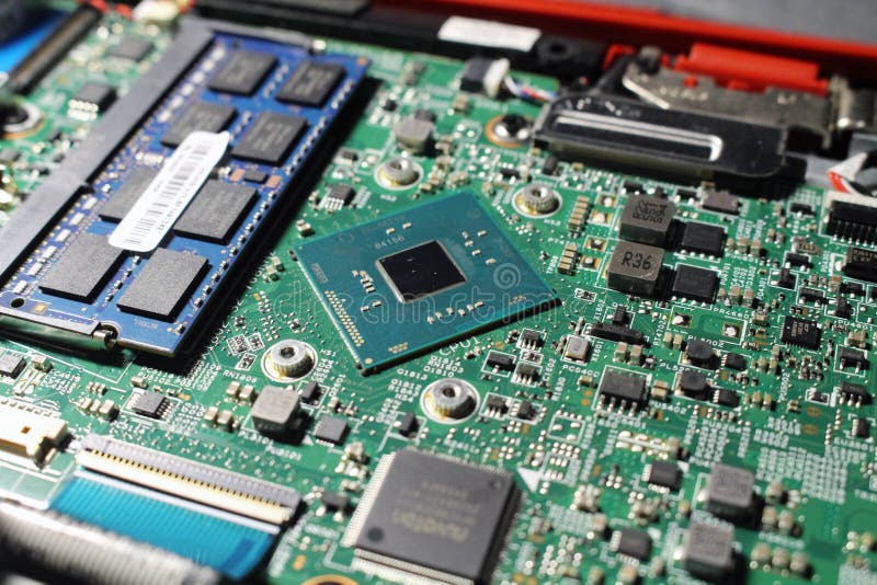 Closeup View at Laptop Motherboard and Components Editorial Photo ...
