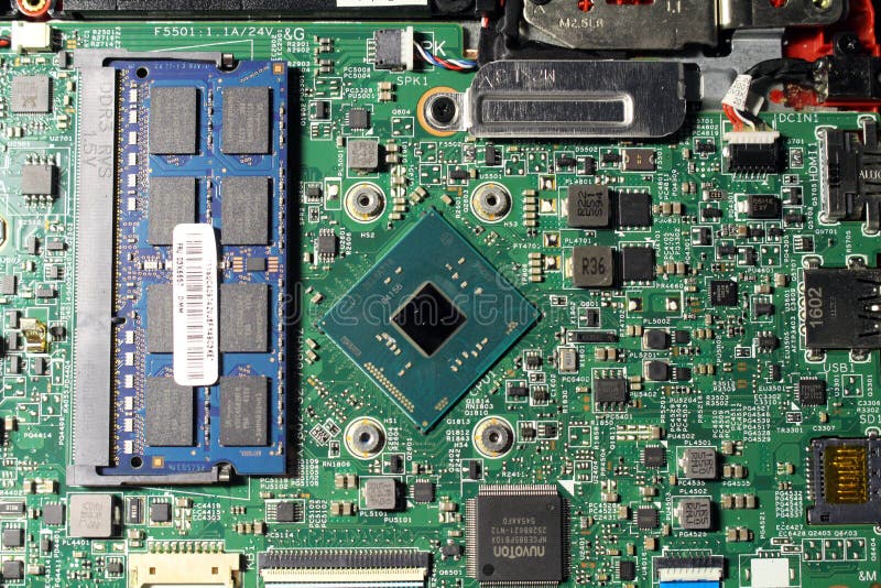 Closeup View at Laptop Motherboard and Components Editorial Stock Photo ...