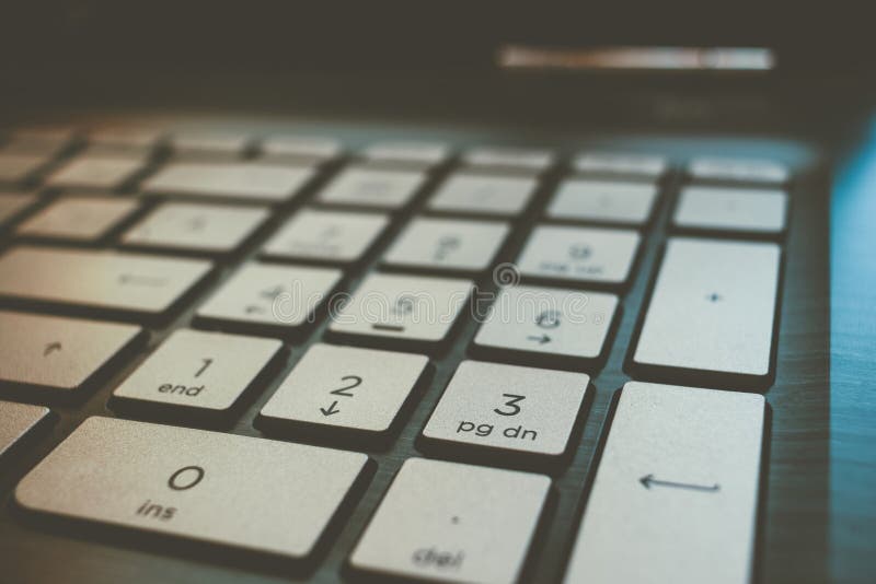 Closeup View of a Laptop Numerical Keyboard Stock Image - Image of ...