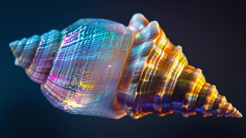 The Closeup View of a Luminescent Seashell Displaying Its Iridescent ...