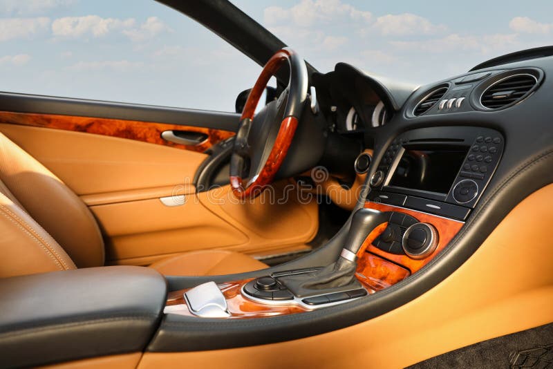 Closeup View of Convertible Car Interior Stock Photo - Image of race ...