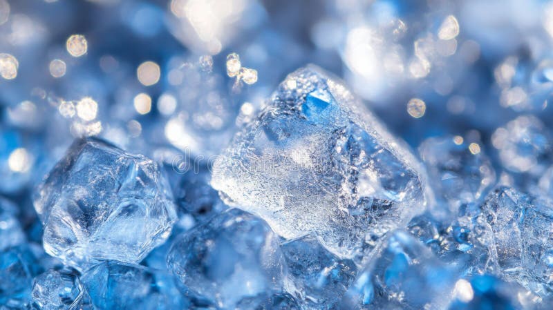 Closeup View of Many Translucent Ice Cubes Stock Illustration ...