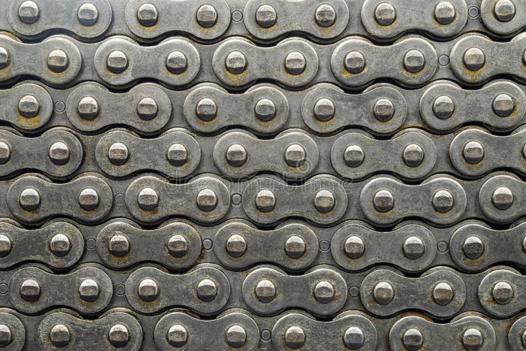 Closeup View of a Metal Chain Pattern with Interconnected Links Stock ...