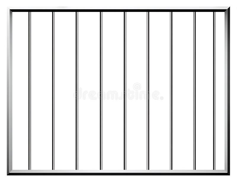 Closeup View of a Metal Security Window Grille Bars with a White ...