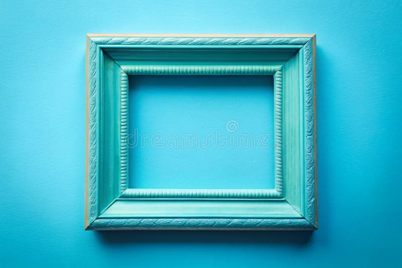Closeup View of a Minimalist Light Blue Frame a Detailed Macro ...