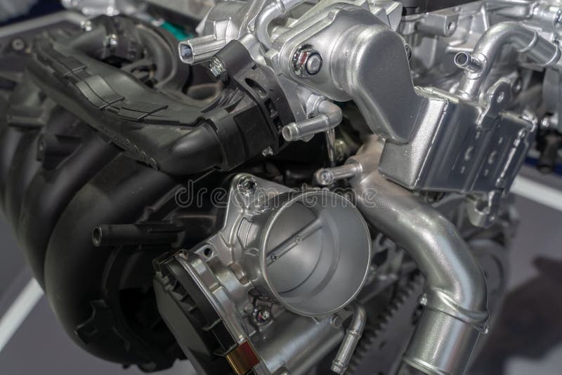 Closeup View of Modern Automobile Vehicle Engine and Spare Parts Stock ...
