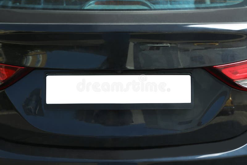 Closeup View of Modern Car with License Plate Stock Image - Image of ...