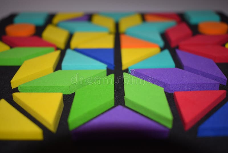 Closeup View of Multi Color Geometrical Shapes Arranged in a Beautiful ...