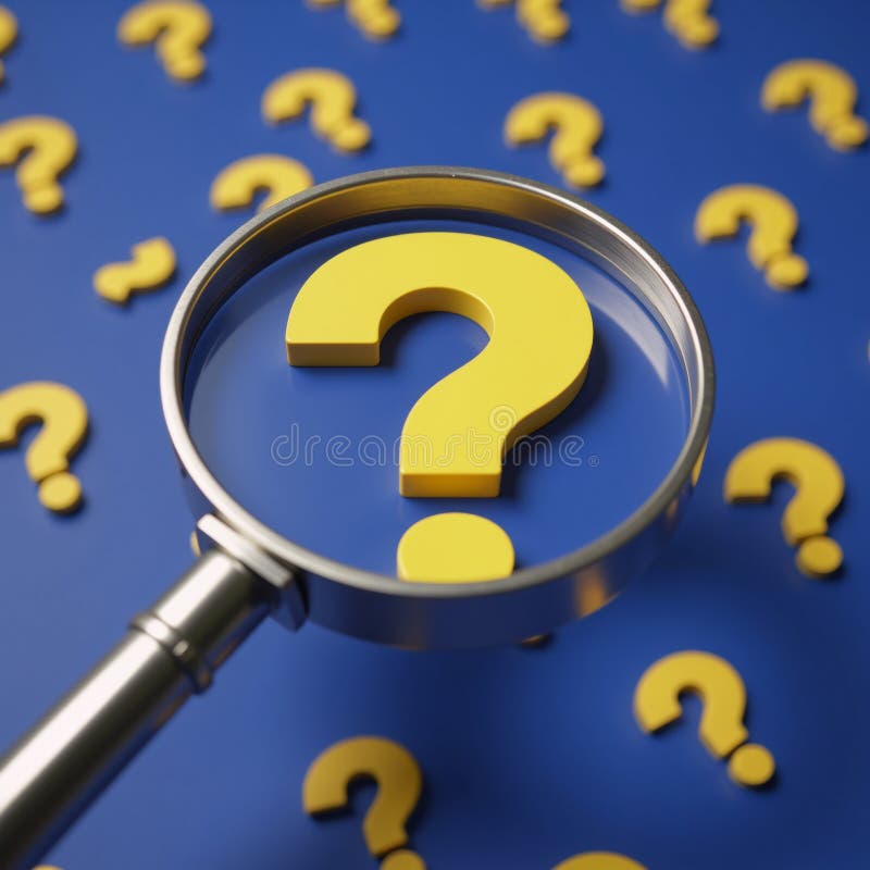 Closeup View of Multiple Question Marks with a Highlighted Yellow One ...