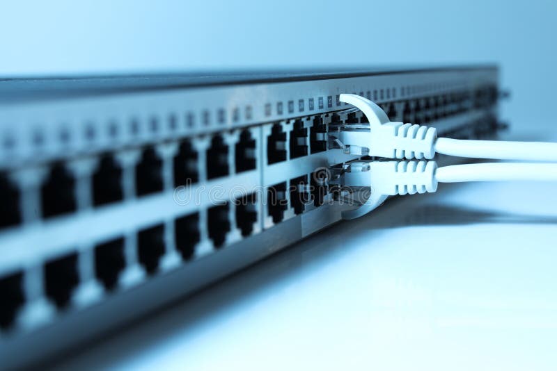 Switch and Cables - Network Stock Image - Image of fiber, cables: 36197567