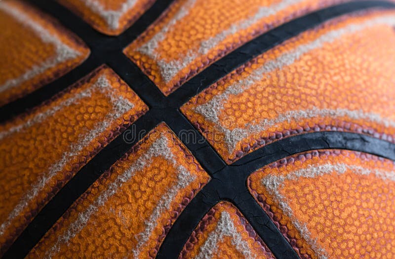 Closeup View of Old Basketball Basket Ball Texture Stock Photo - Image ...