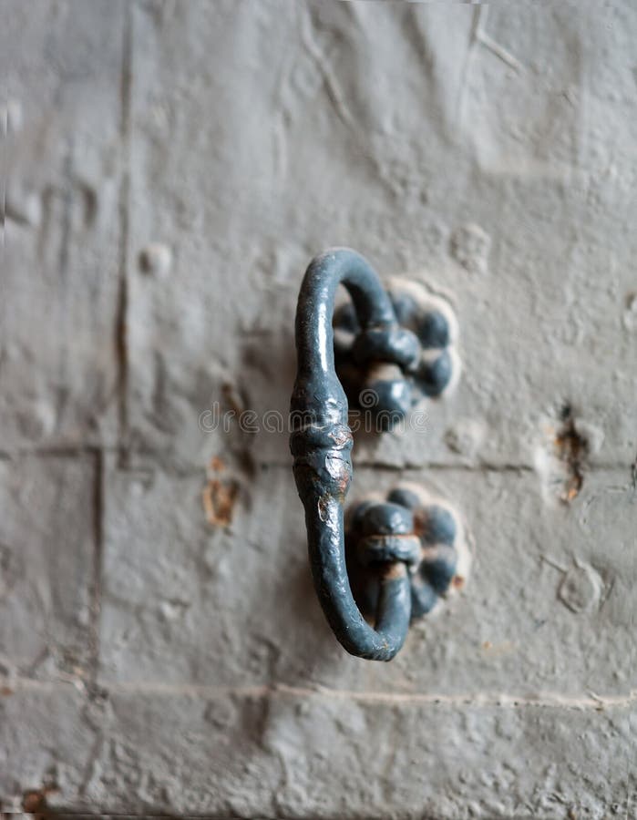 Closeup View of Old Rustic Door Handle Stock Image - Image of castle ...