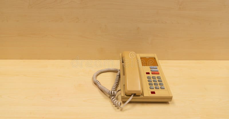 Closeup View of Old Style Wired Desktop Telephone - Studio Shot Stock ...