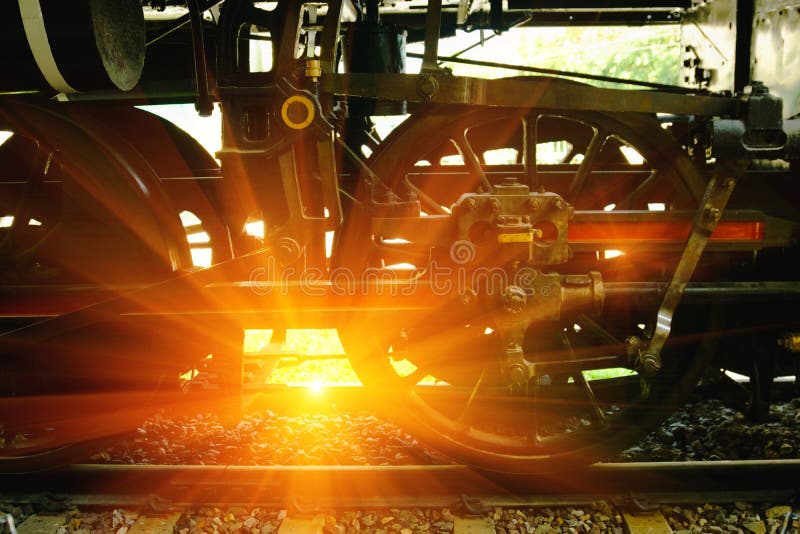 Closeup View of the Old Wheels of a Railway Wagon. Stock Photo - Image ...