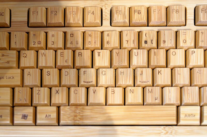 Closeup View on an Old Wooden Computer Keyboard Editorial Stock Image ...