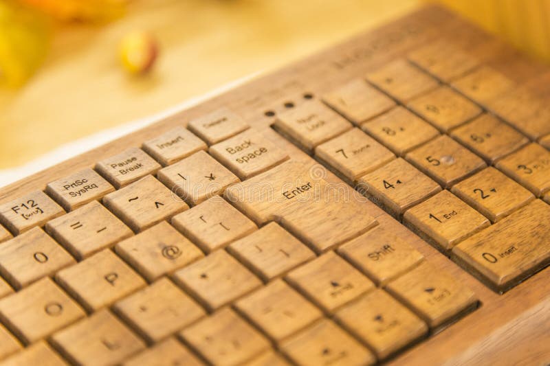 Wooden keyboard stock photo. Image of stationary, wooden - 101868972