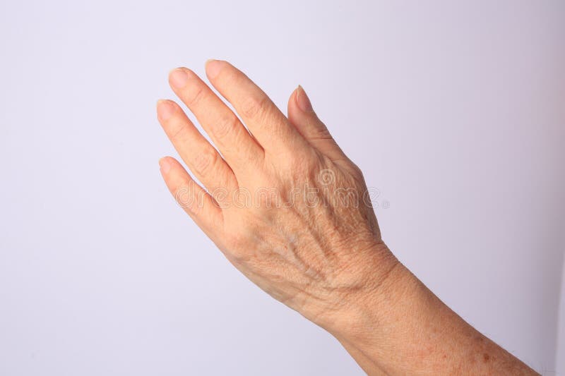 Closeup View of Older Woman S Hand on White Background Stock Image ...