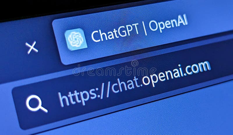 Closeup View of the OpenAI ChatGPT Artificial Intelligence App UI is Displayed in a Web Browser ...