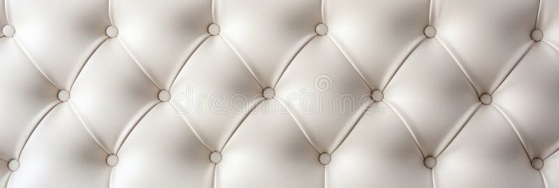 A Closeup View of Padded White Leather Upholstery Featuring a Quilted ...