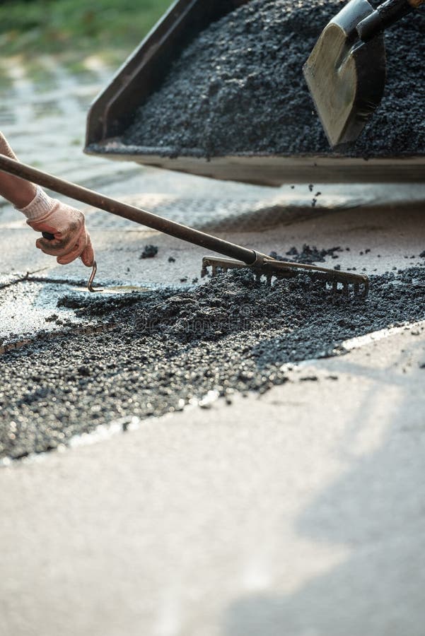 Closeup View of Paving the Road Stock Image - Image of paving, project ...