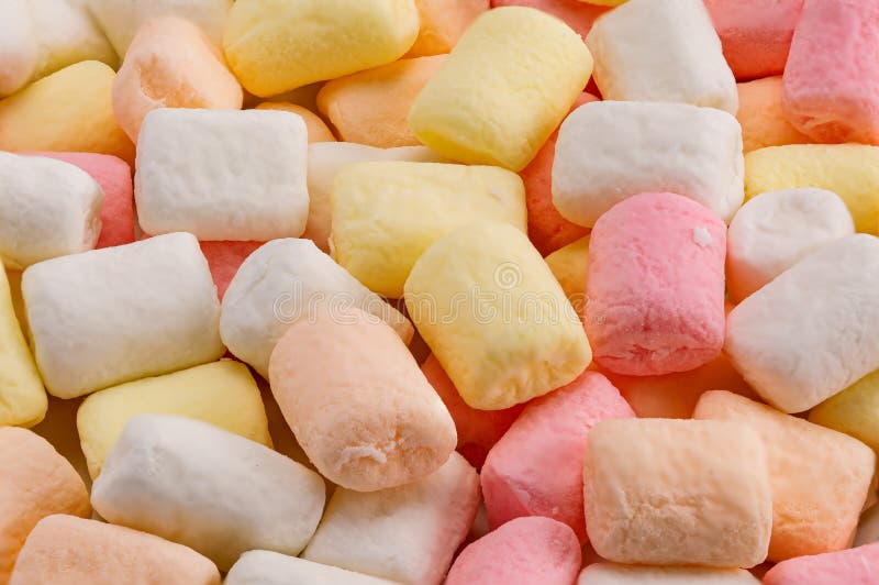 Closeup View Pile of Colorful Marshmallows Stock Photo - Image of macro ...
