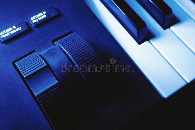 Pitch and Modulation Wheels of Midi Controller Stock Photo - Image of ...