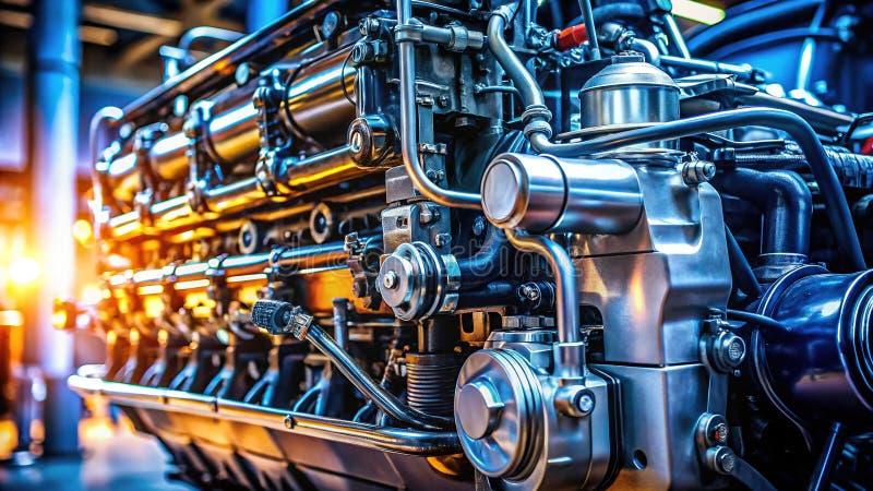 Closeup View of a Powerful Diesel Truck Engine a Detailed Look at ...