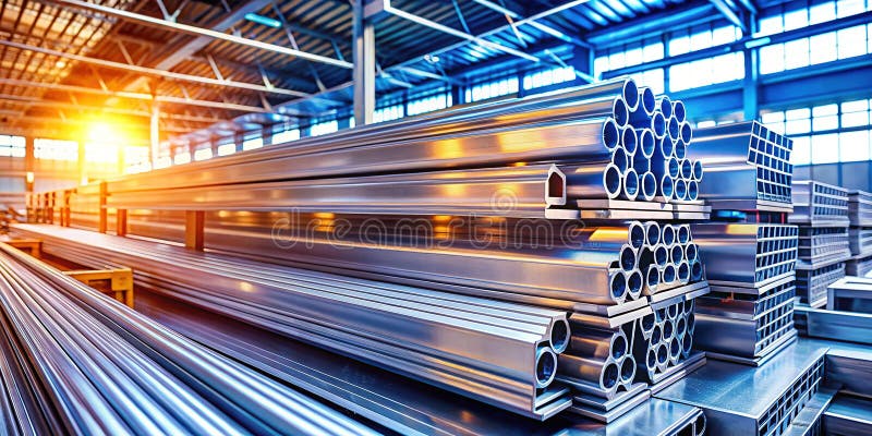 Closeup View of PrecisionEngineered Aluminum Extrusion Profiles in a ...