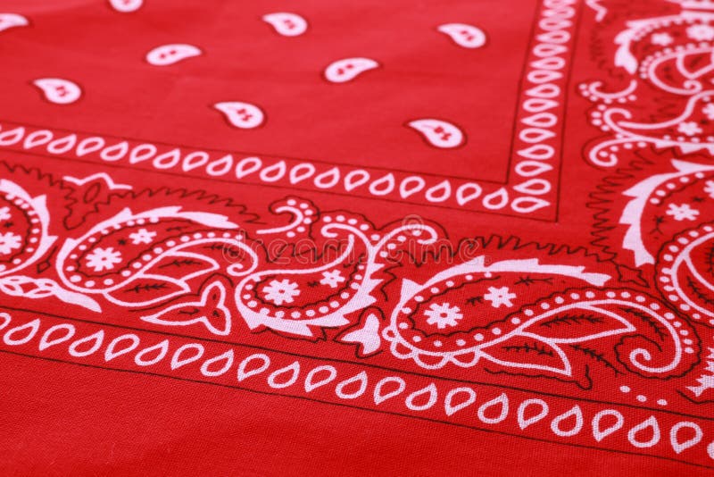 Closeup View of Red Bandana with Paisley Pattern As Background Stock ...