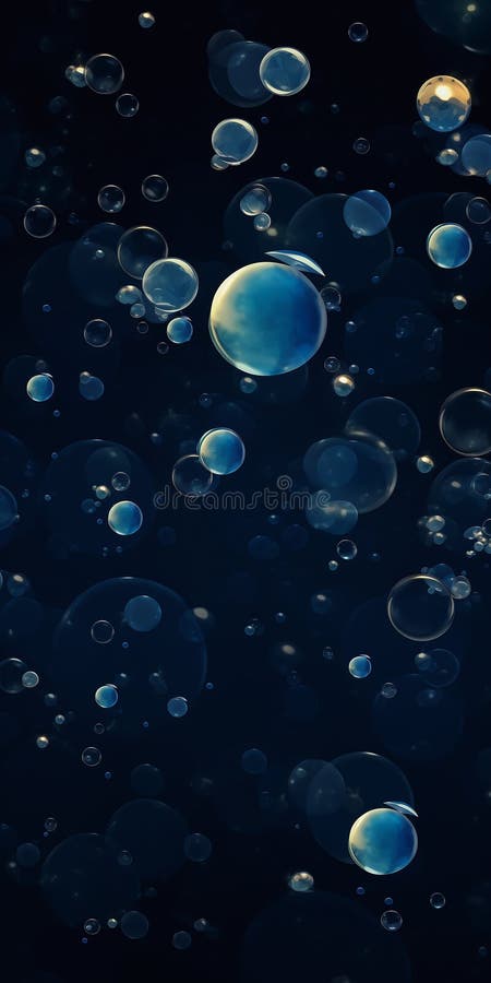 Captivating Capsules: a Closeup View of Floating Bubbles in a St Stock ...