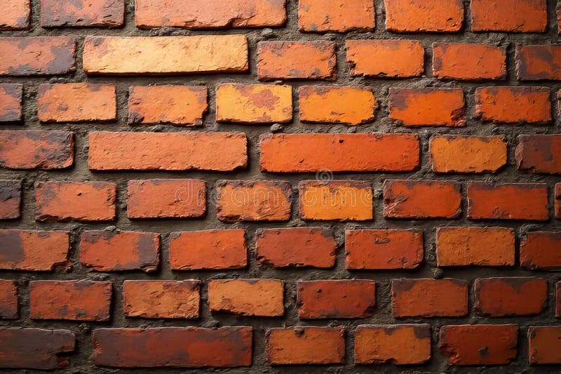 CloseUp View of a Rustic Red Brick Wall a Study in Aged Brickwork and ...