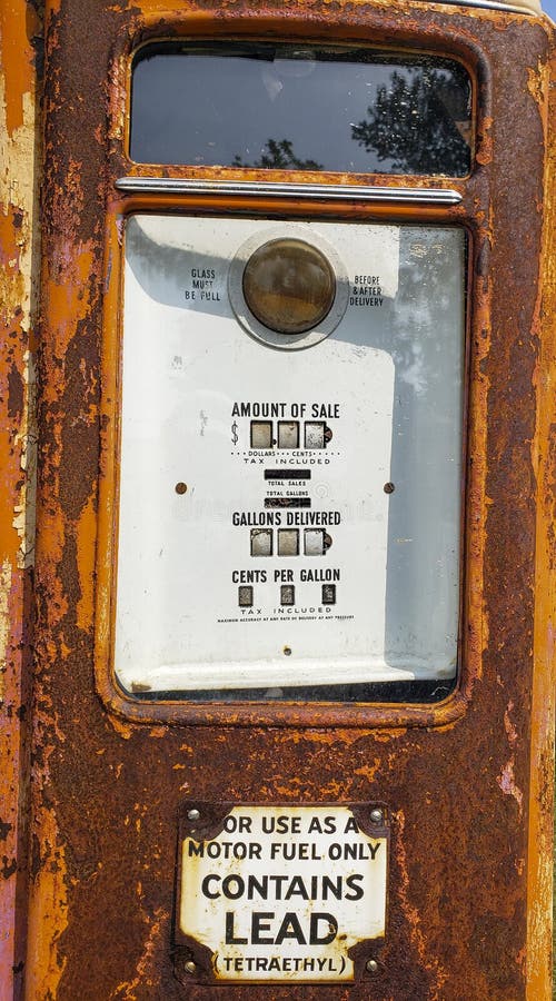 Closeup View of a Rusting Old Gas Pump Stock Photo - Image of historic ...