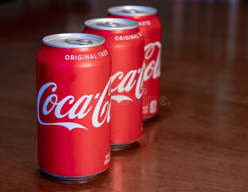 Closeup View of Several Cans of Coca Cola and Diet Coke Editorial ...
