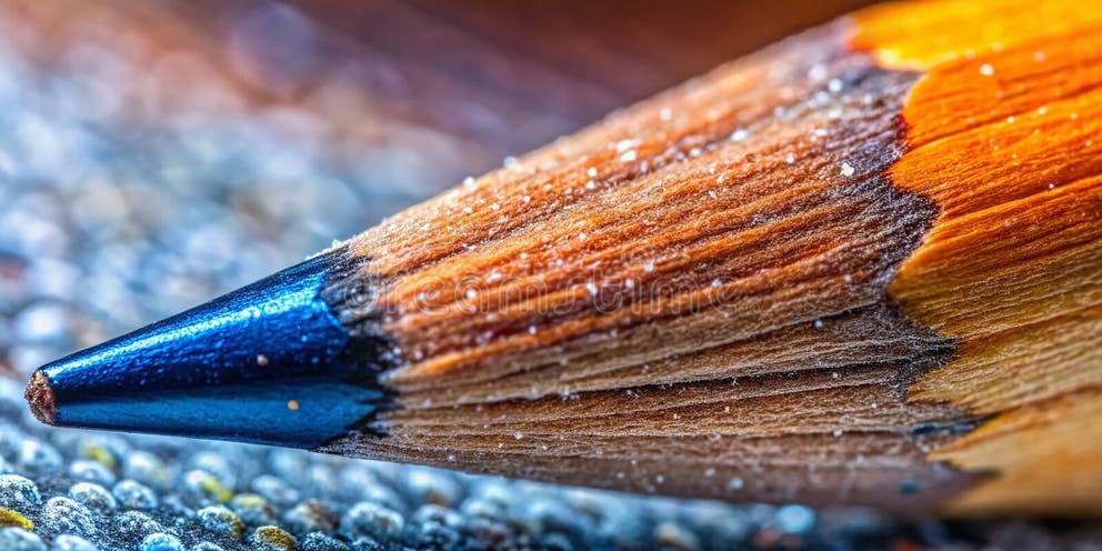 Closeup View of a Sharpened Pencil Tip Unveiling the Intricate Graphite ...
