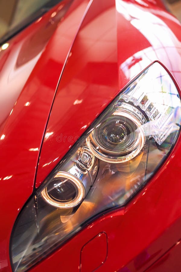 Closeup View of Shiny Bright Car S Headlights Stock Image - Image of ...
