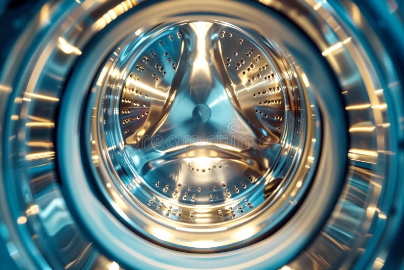 This Closeup View Shows the Inner Workings of a Washing Machine in ...