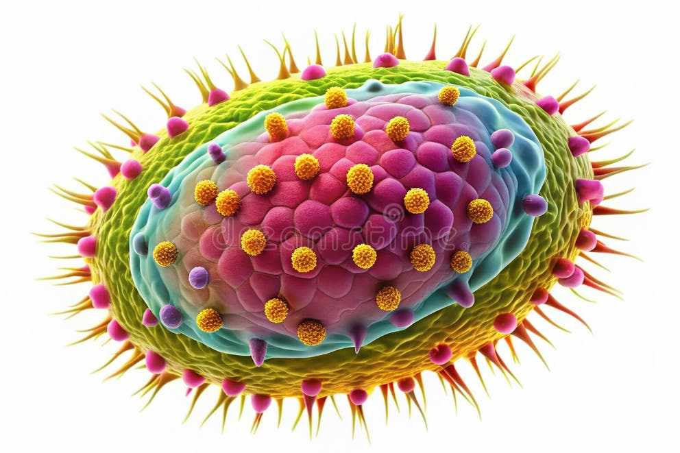 Closeup View of a Single Bacterial Cell Under Microscope Isolated on a ...