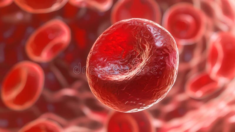 A Closeup View of a Single Young Erythrocyte with a Large Nucleus ...