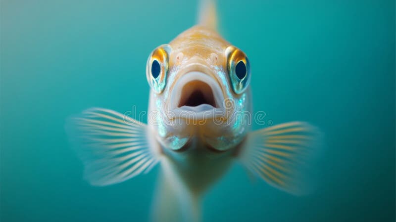 A Closeup View of a Small Pale Fish Swimming Underwater Stock ...