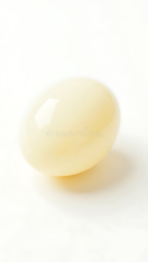 Closeup View of a Smooth, Pale Egg Resting on a Light Surface Stock ...