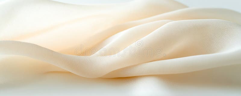 Closeup View of Soft Cream-colored Tencel Fabric Draped Over Table ...
