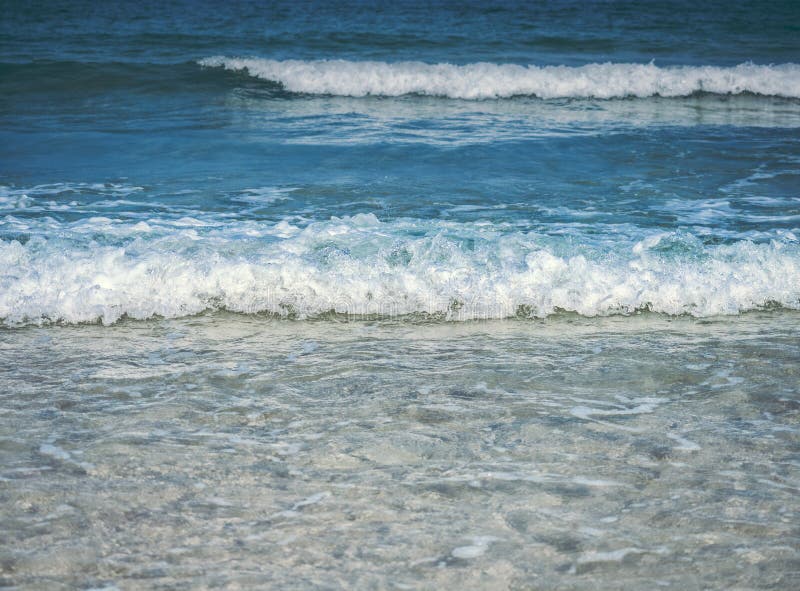 Closeup View of Soft Sea Wave of Blue Ocean Approaching To the B Stock ...