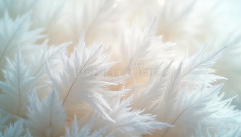 Closeup View of Soft White Feathers. Fluffy Delicate Texture. Softness ...