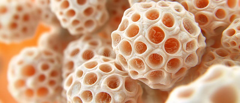 Closeup View of Spherical Biological Structures Stock Illustration ...