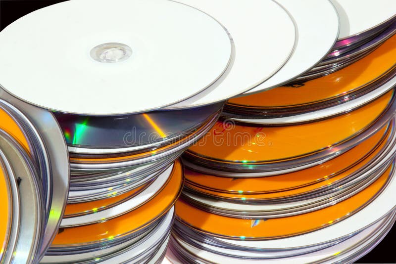 Closeup View of Stacked Colorful Compact Disks Stock Photo - Image of ...