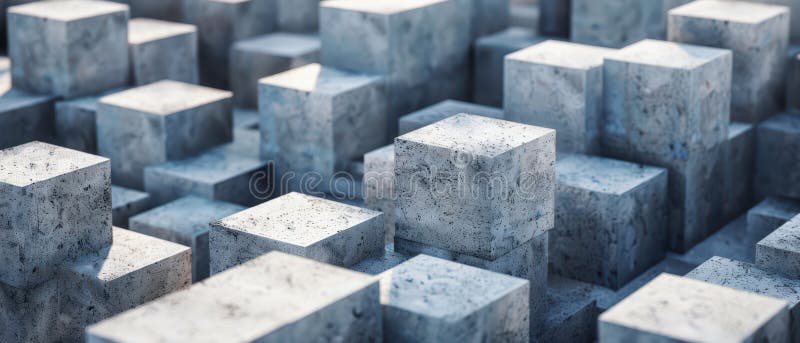 A Closeup View of Stacked Concrete Cubes in a Modern Architecture ...