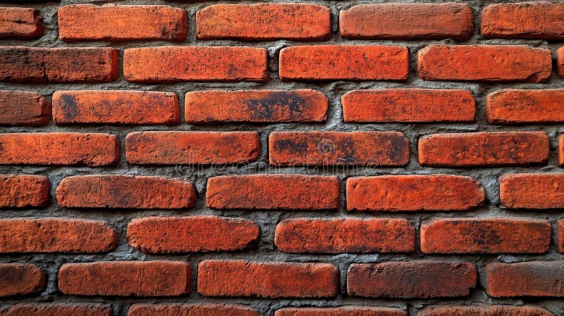 Closeup View of Textured Red Brick Wall. Brick Pattern Visually ...