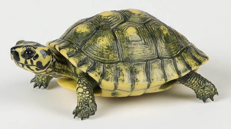 Closeup View of a Tortoise with Detailed Features on a White Background ...