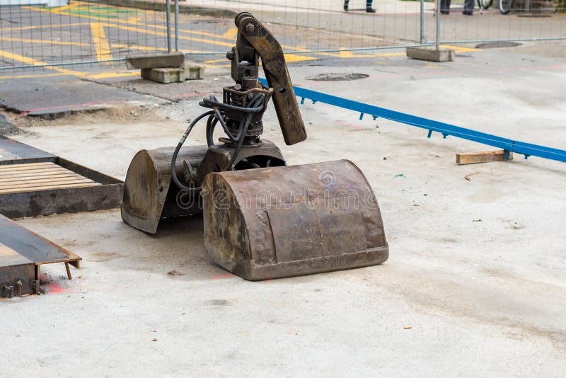 Closeup View of a Tractor Bucket Stock Photo - Image of excavating ...